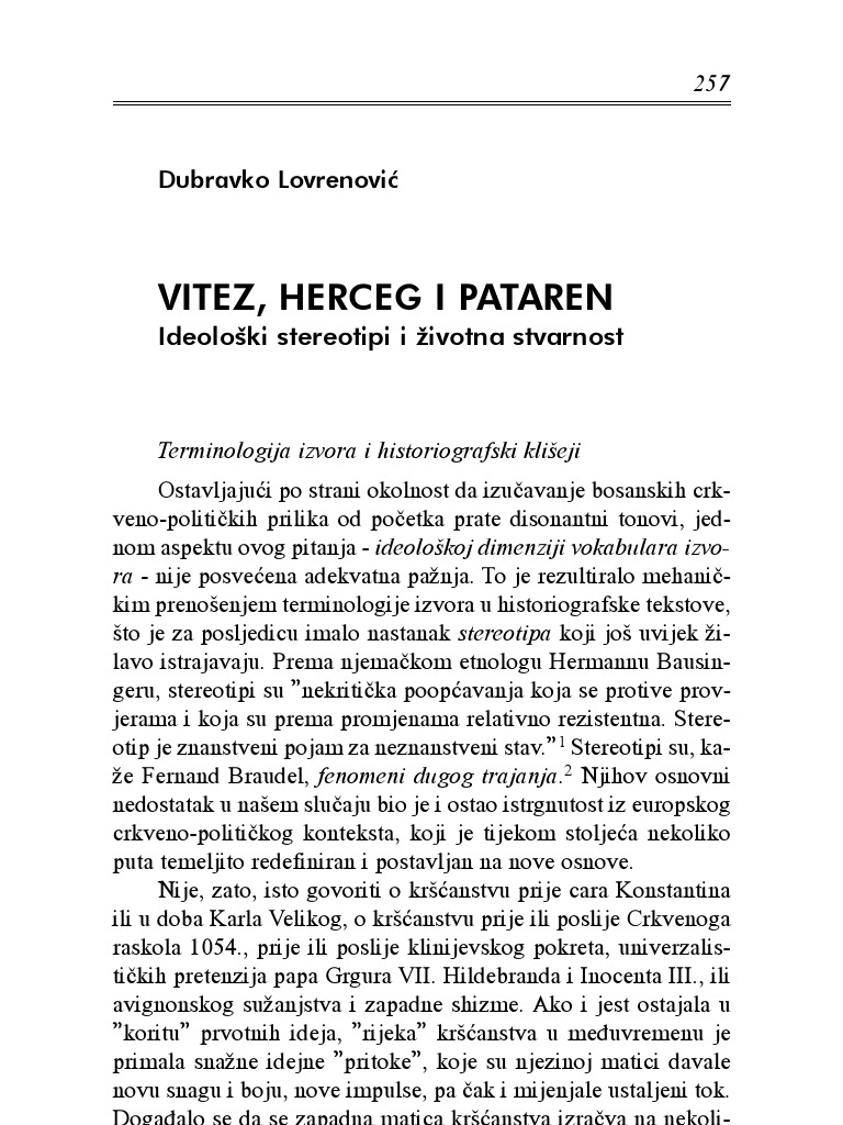 Hrvoje Vukcic Hrvatinic - Vitez, Herceg I Pataren | PDF