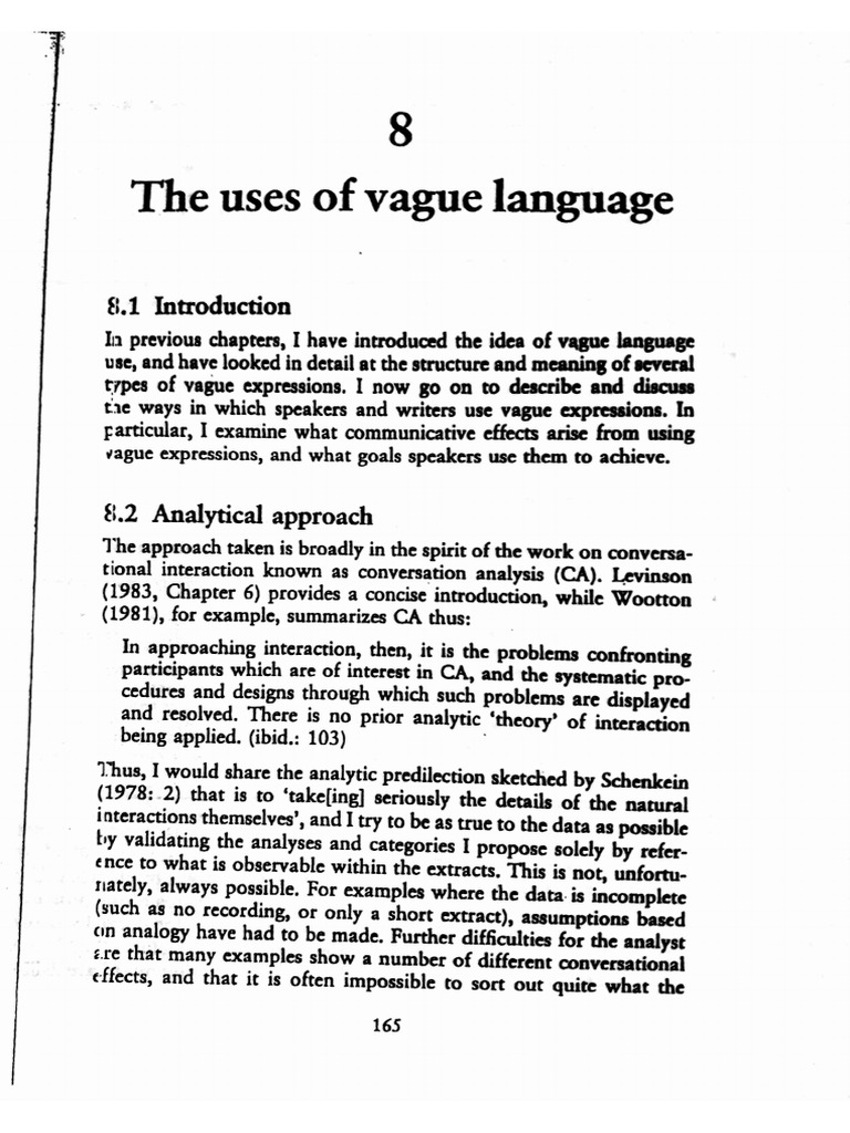 Channel - 8. Uses of Vague Language | PDF
