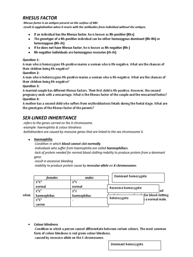 Rhesus Factor | PDF | Zygosity | Dominance (Genetics)