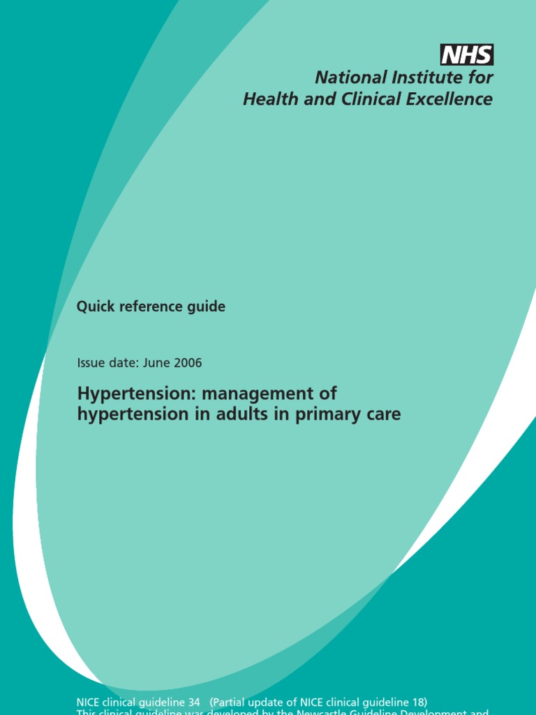 Nice Guideline Quick Reference of Hypertension June 2006 | PDF