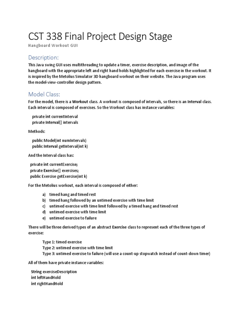 CST 338 Final Project Design Stage | PDF | Computer Programming | Software Engineering