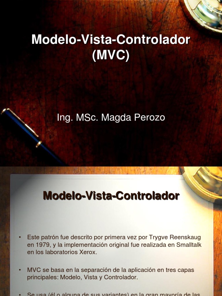 Modelo-Vista-Controlador (MVC) : Ing. Msc. Magda Perozo | PDF | Modelo ...