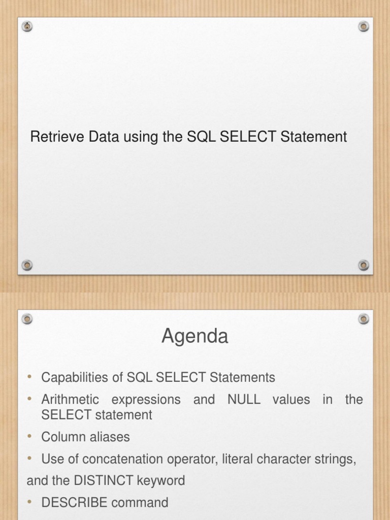 Unit 2 - Retrieve Data Using The SQL SELECT Statement | PDF | Databases | Software Development