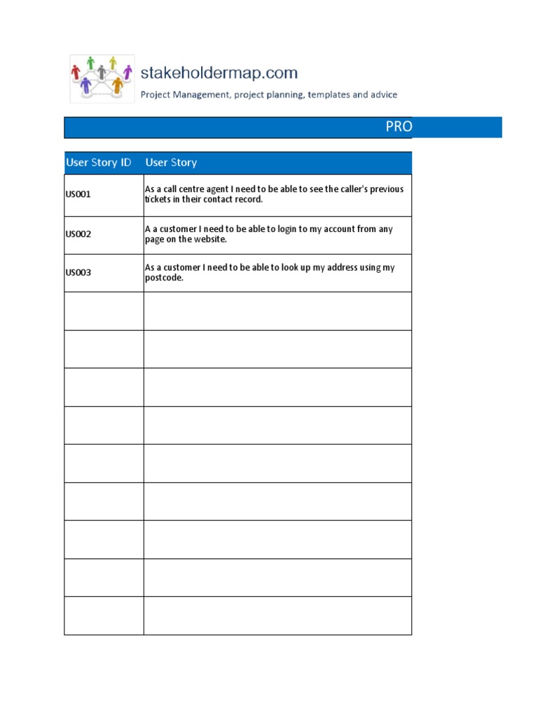 Product Backlog with User Stories | PDF