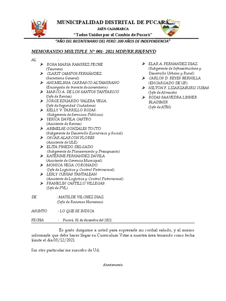 Memorando Multiple | PDF