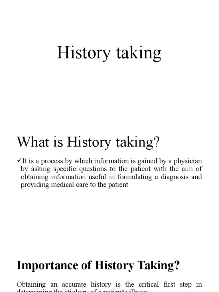 History Taking | Download Free PDF | Patient | Physician