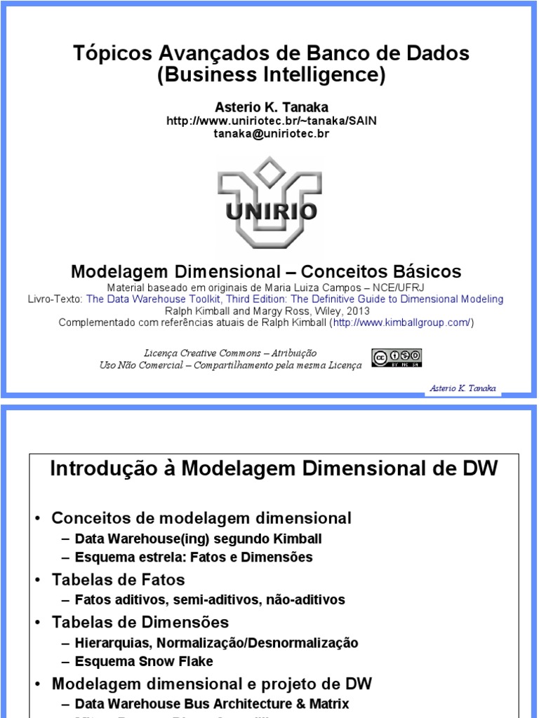 04 ModelagemDimensional Basico 2015.1 | PDF | Armazém de dados | Dados