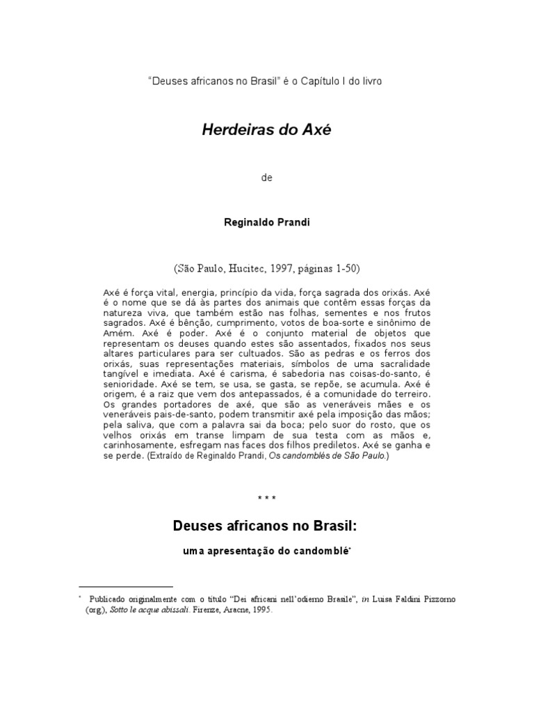 Reginaldo Prandi - Deuses Africanos No Brasil | PDF | Homossexualidade | Sacrifício