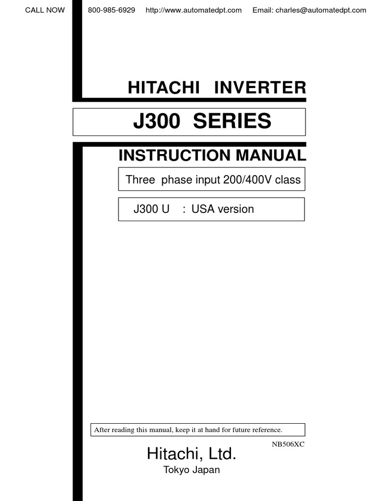 Hitachi Manual J300 Instructions NB506XC | PDF | Technology & Engineering