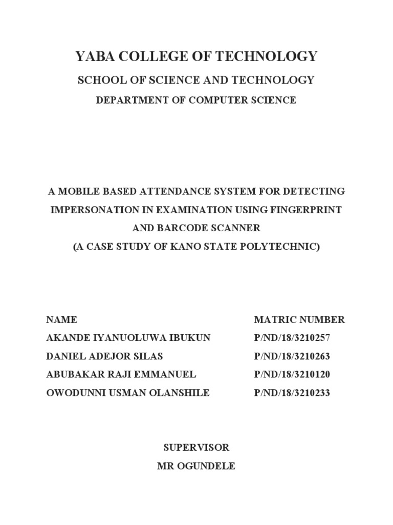 Biometric Fingerprint Attendance System | PDF | Biometrics | Authentication