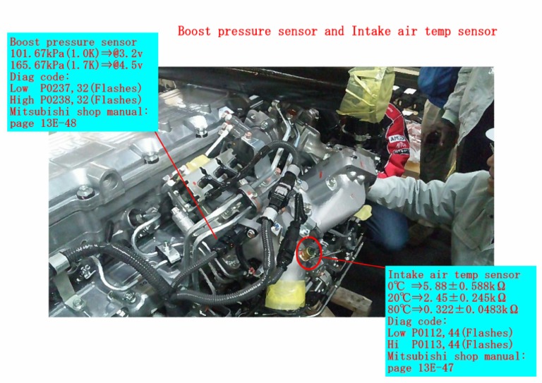 Misutbisi 6M60 Boost Pressure Sensor and Intake Air Temp Sensor | PDF