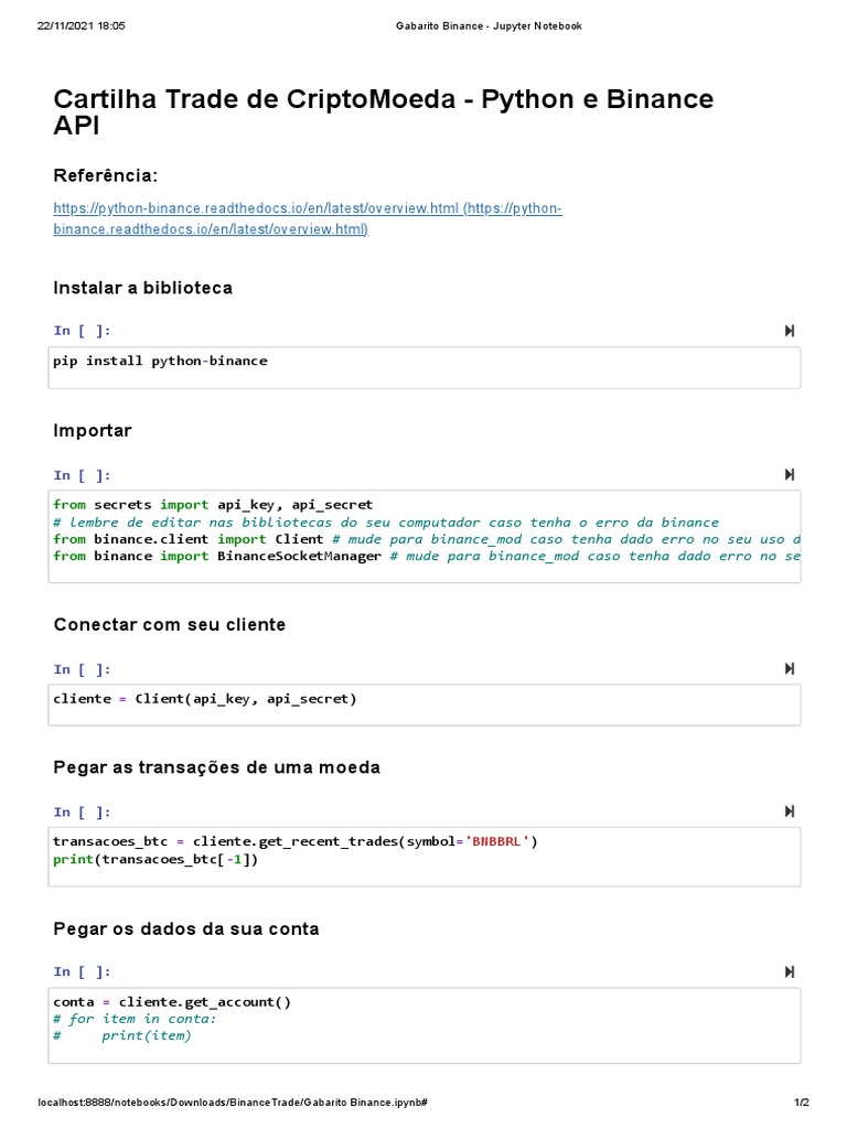 Guia de Trading com Python e Binance | PDF | Informática | Arquitetura ...