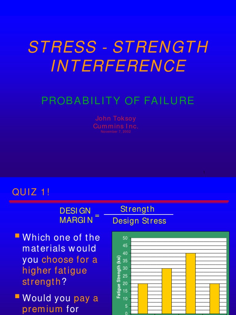 Stress Strength Interference | PDF | Normal Distribution | Reliability Engineering