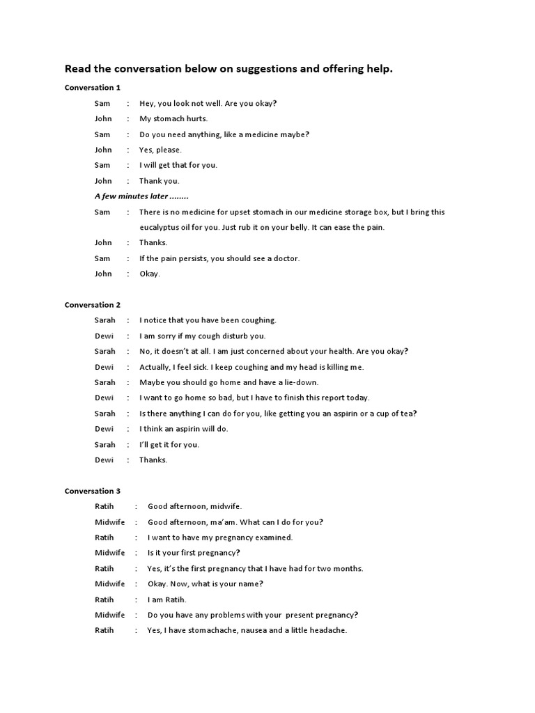 Speaking About Asking and Giving Suggestions Serta Offering Help | PDF ...