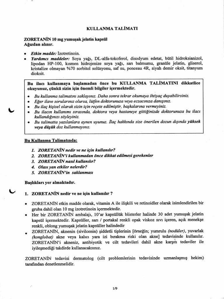 Zoretanin 10 MG Yumusak Jelatin Kapsul KT | PDF