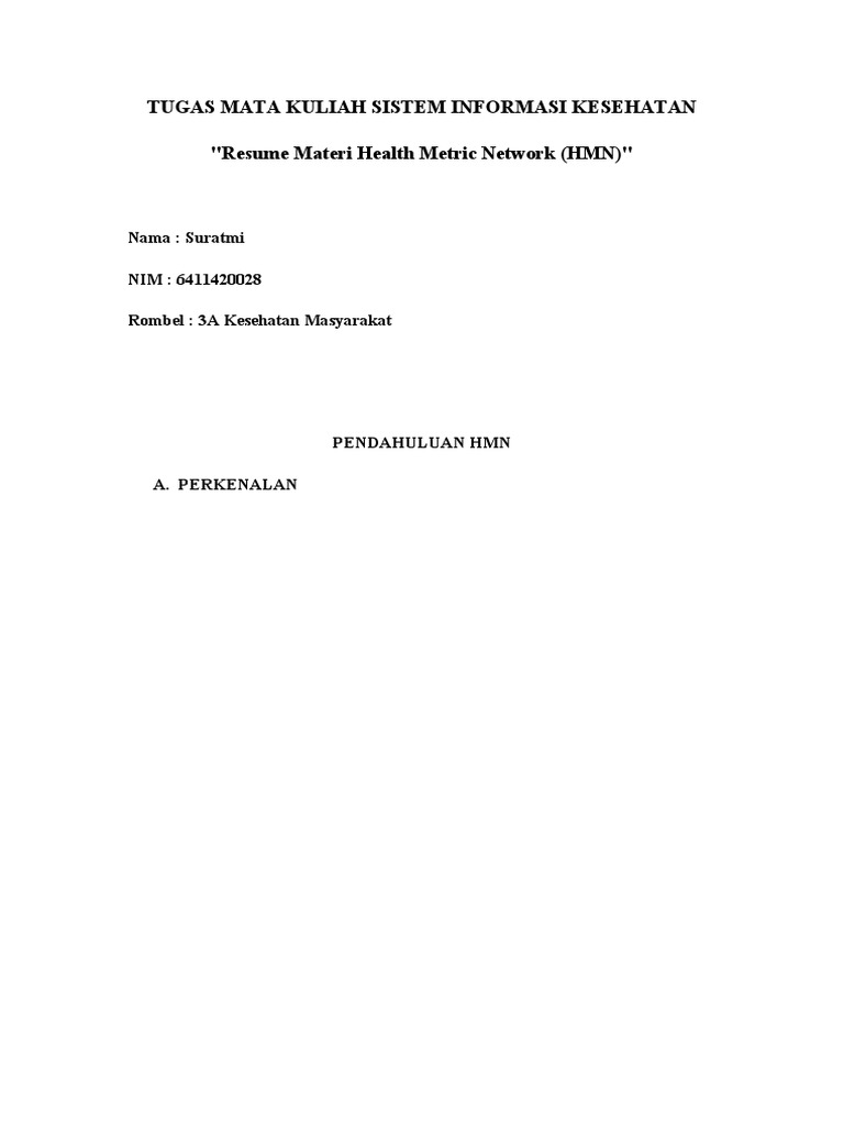 Penilaian Sistem Informasi Kesehatan HMN | PDF | Pengembangan Diri