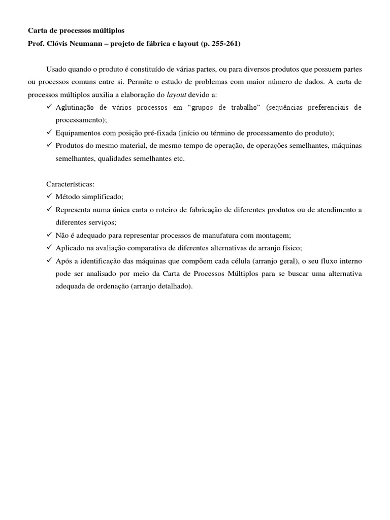Carta de Processos Multiplos Exercicio | PDF