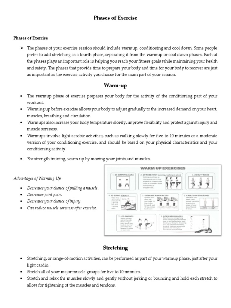 Four Phases of Exercise Explained | PDF | Physical Fitness | Strength ...