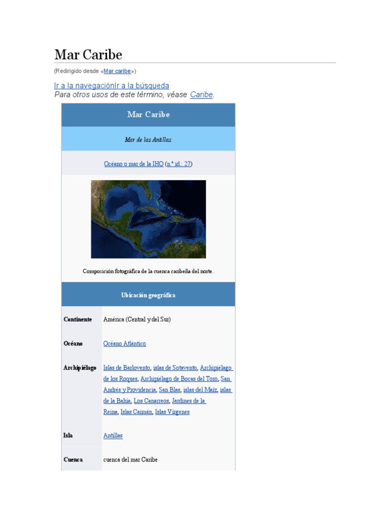 Ubicación y características del Mar Caribe | PDF | caribe