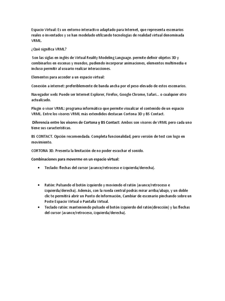 Espacio Virtual: Definición y Elementos | PDF | Internet | Red mundial