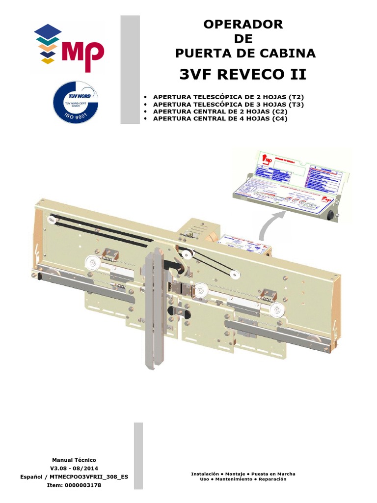 Macpuarsa Operador Rebeco MTMECPOO3VFRII - 308 - ES | PDF | Arandela (Hardware) | Bienes ...