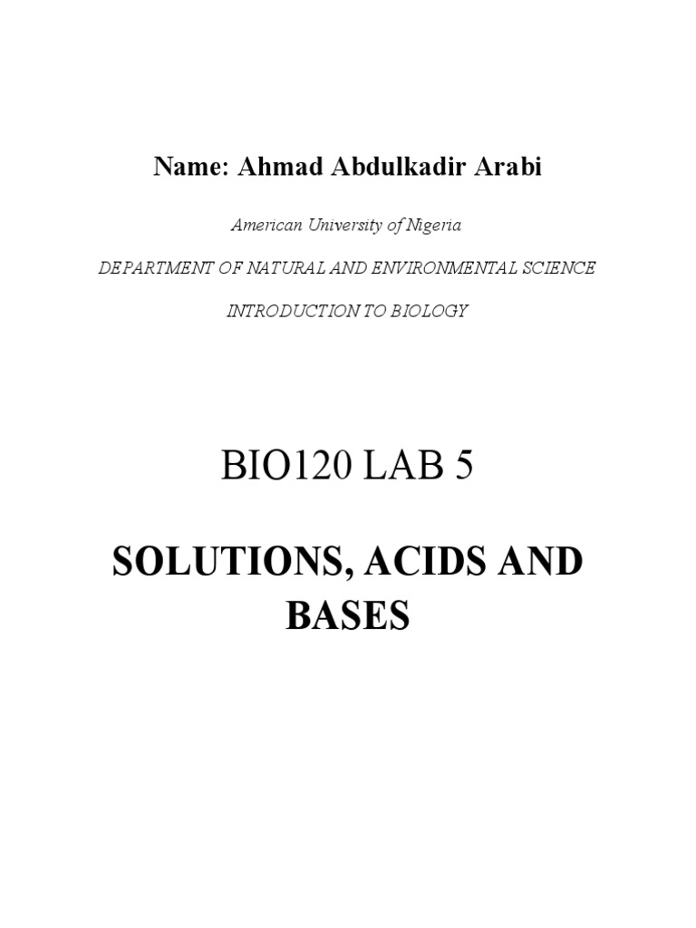 Lab 5 Acid and Base | PDF | Ph | Buffer Solution