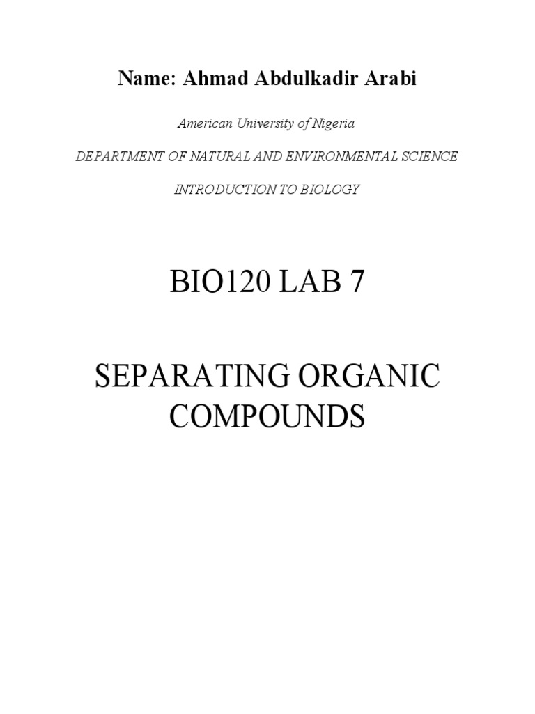 Lab 7 Paper Chromatography | PDF | Gel Electrophoresis | Chromatography