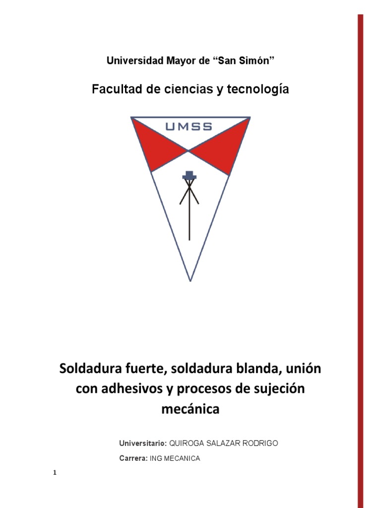 Unión de materiales mediante diferentes procesos | PDF | Construcción ...