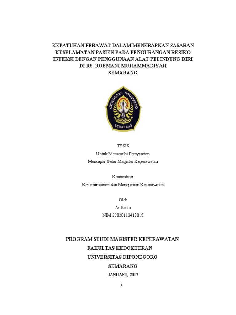Tesis Kepatuhan Perawat Penggunaan Apd Dikonversi Pdf