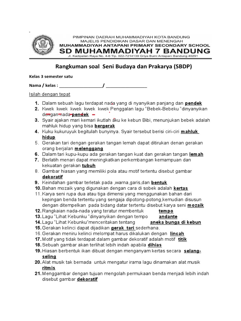 Latihan SBDP | PDF