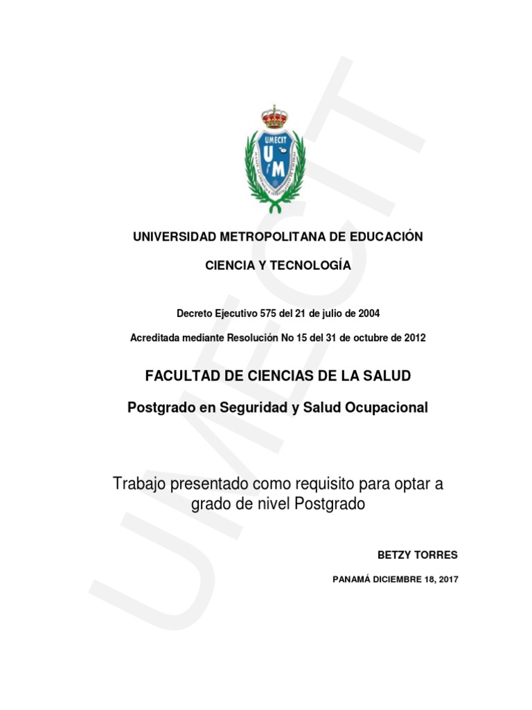 Monografia - Betzy Torres | PDF | Casco | Factores humanos y ergonomía