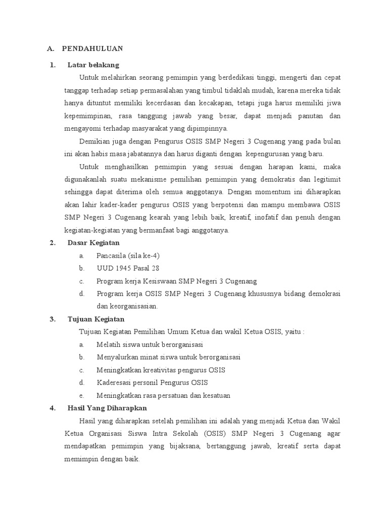 PROPOSAL Pemilu Ok | PDF