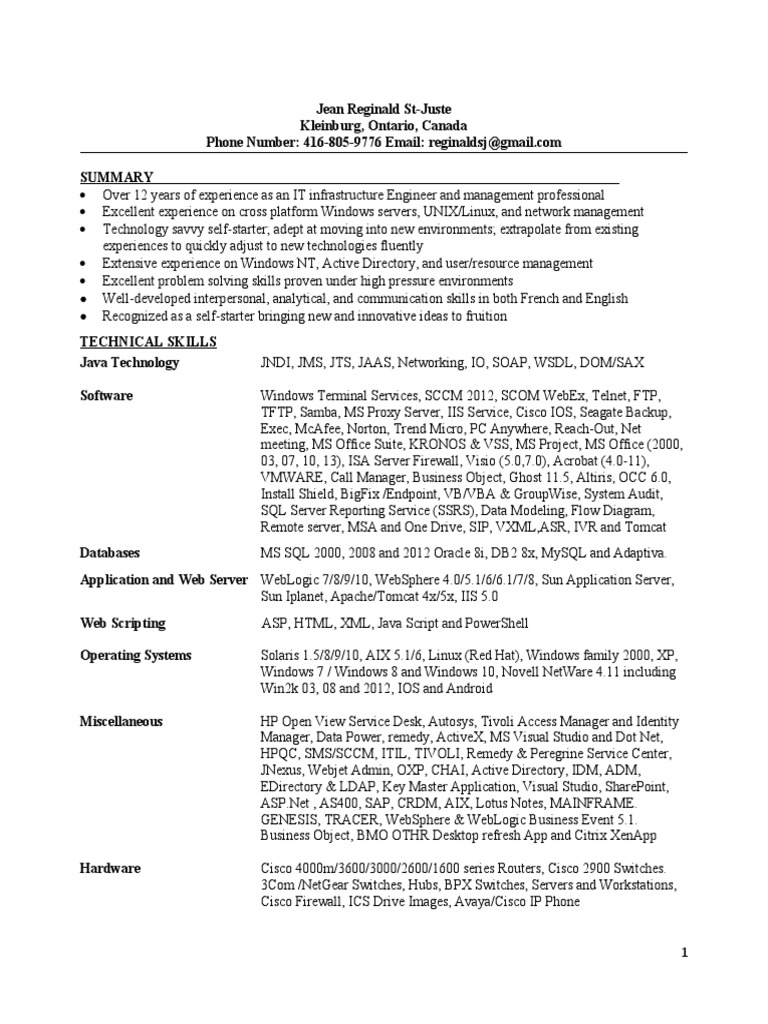 00 - September - 2016 Senior Microsoft Windows System Engineer and ...