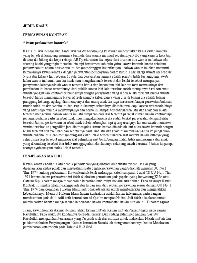 Kawin Kontrak Hukum Pdf