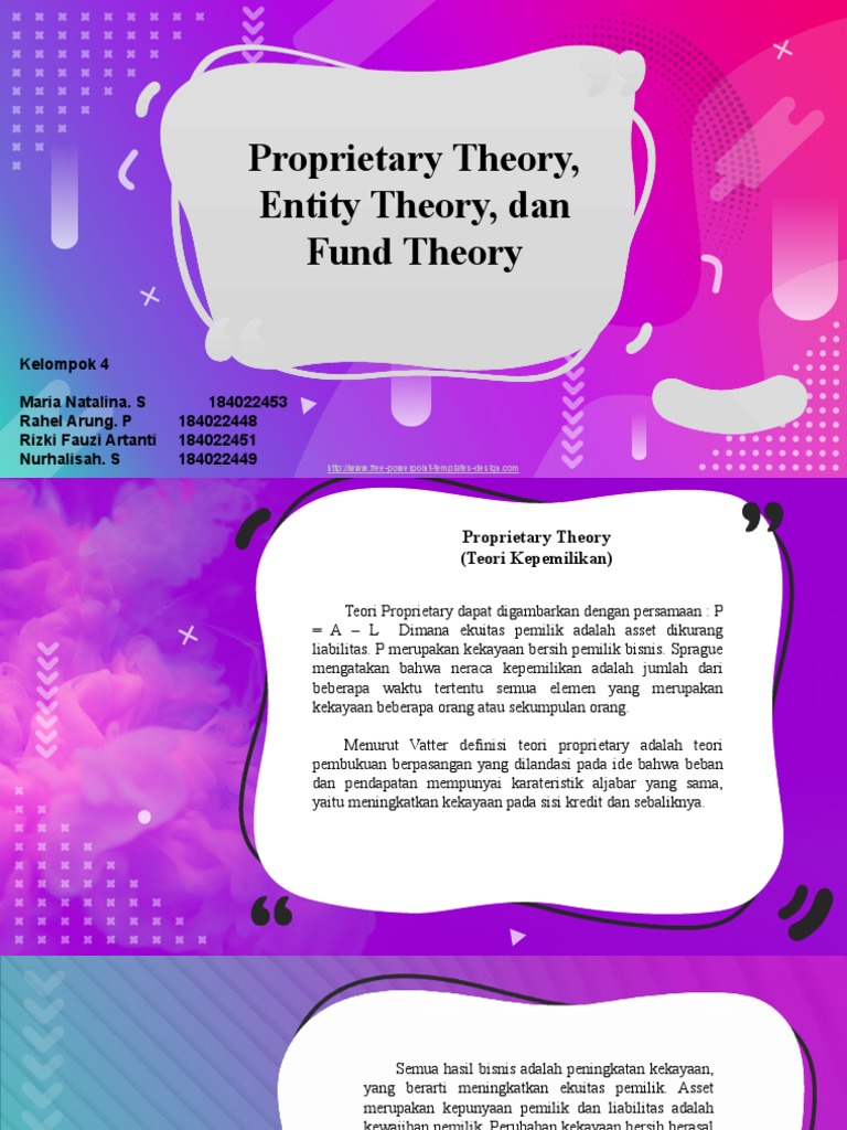 KEL. 4 Properietary Theory, Entity Theory, Dan Fund Theory | PDF