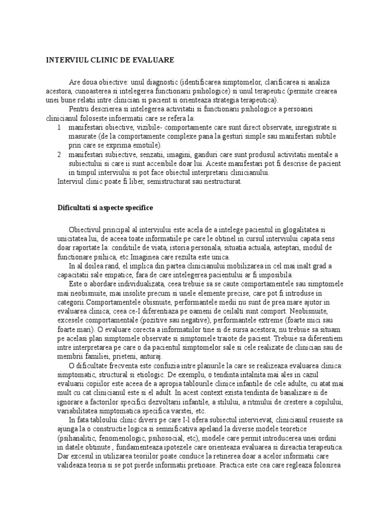 Interviul Clinic de Evaluare | PDF