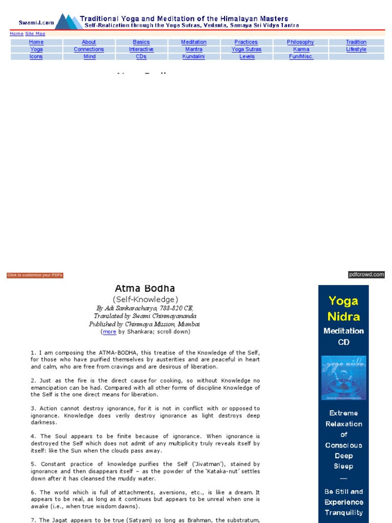 Atma Bodha | PDF | Ātman (Hinduism) | Brahman