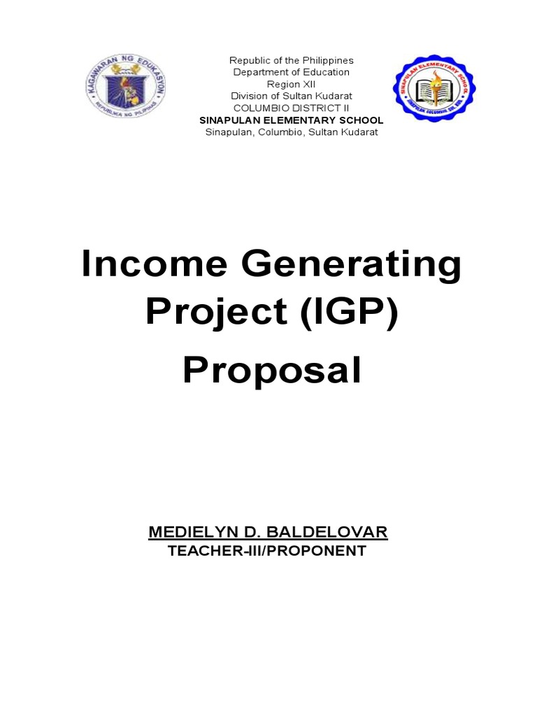 Income Generating Project (IGP) Proposal: Medielyn D. Baldelovar | PDF | Economies