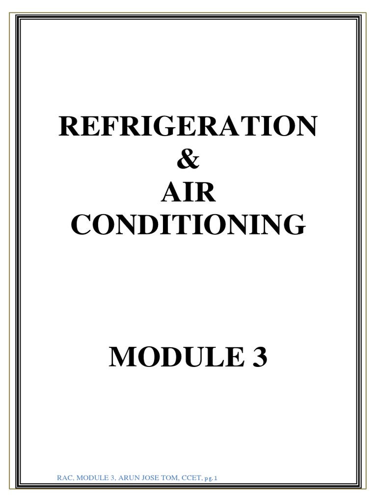 Rac, Module 3-Note | PDF | Heat Exchanger | Refrigerator