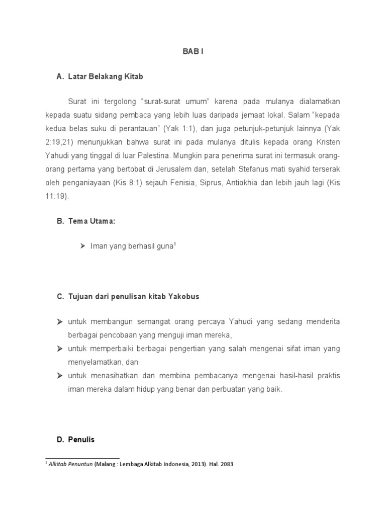 Makalah Teologi PB Kitab Yakobus | PDF