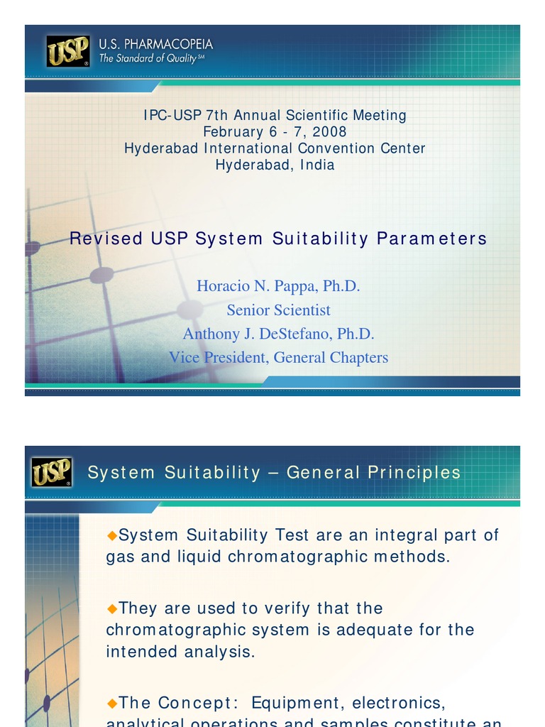 Revised USPSystem Suitability Parameters | PDF | High Performance ...