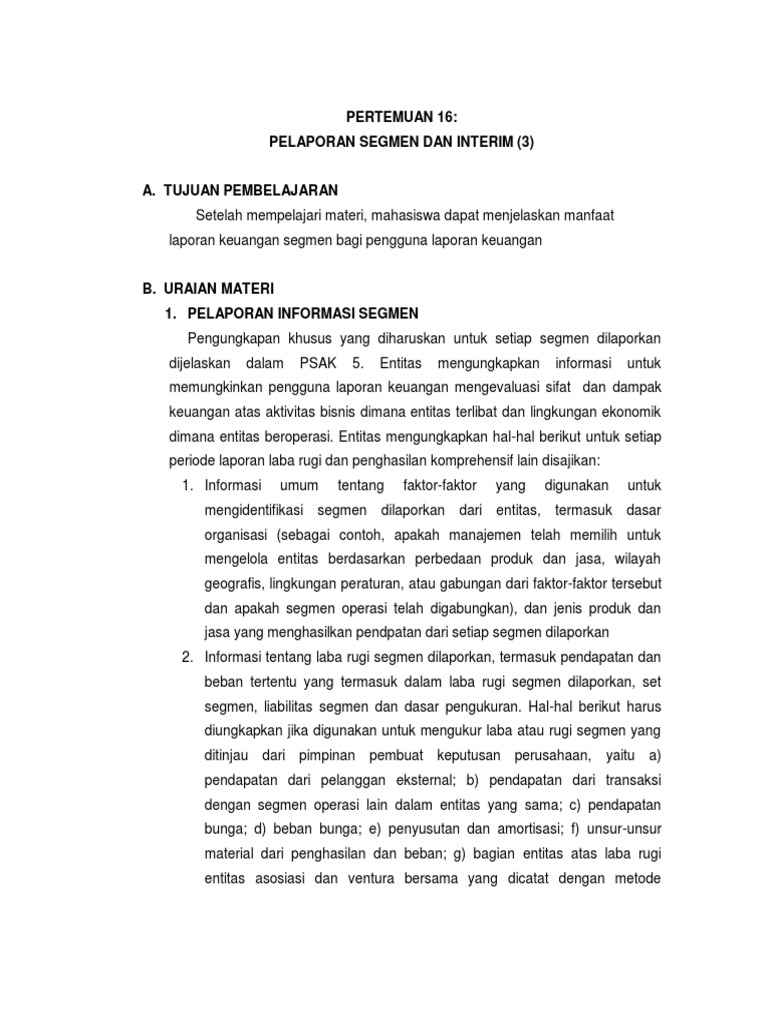 Pelaporan Segmen dan Interim Keuangan | PDF | Bisnis | Teknologi & Rekayasa