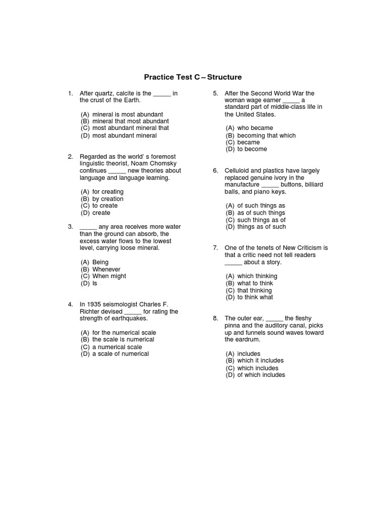 English TOEFL Ets TOEFL Preparation Kit Volume 2 Practice Test C SW ...