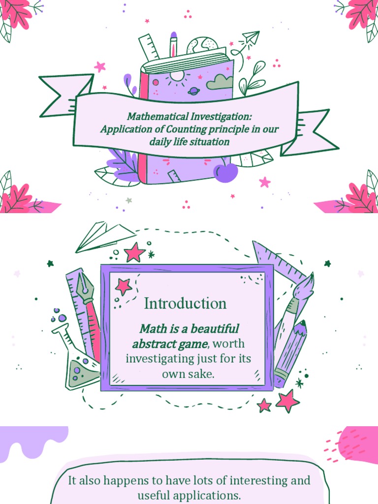 Mathematical Investigation: Application of Counting Principle in Our ...