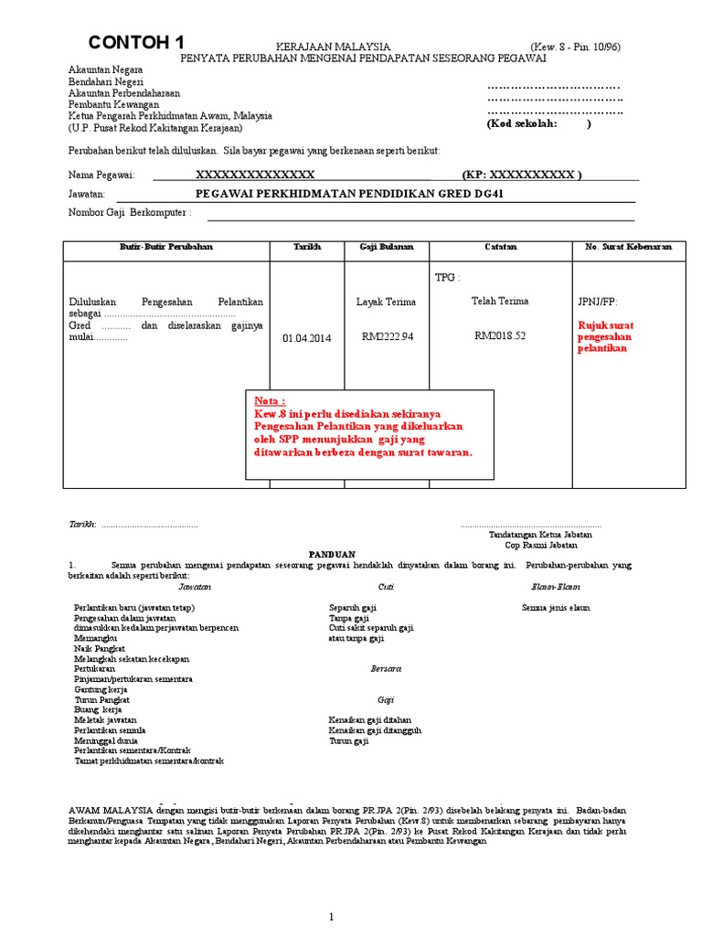 Contoh 1: . .. .. (Kod Sekolah:) | PDF