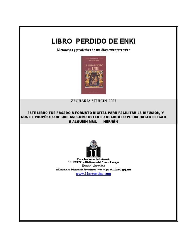 Sitchin, Zecharia - El Libro Perdido de ENKI | PDF