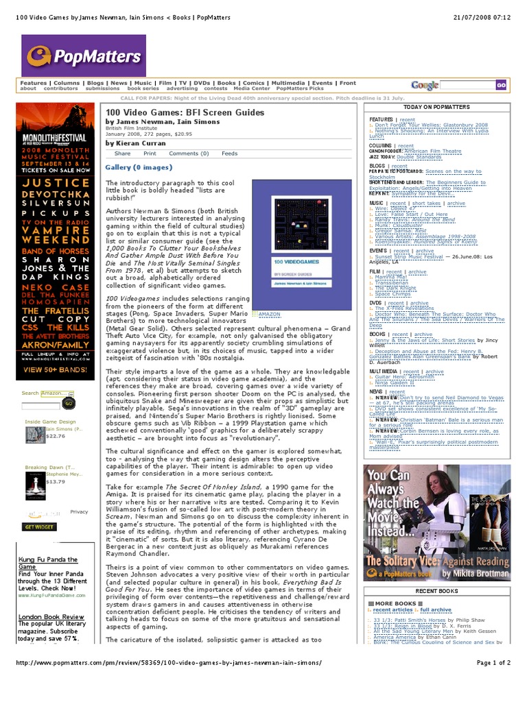 100 Video Games BFI Screen Guides | PDF