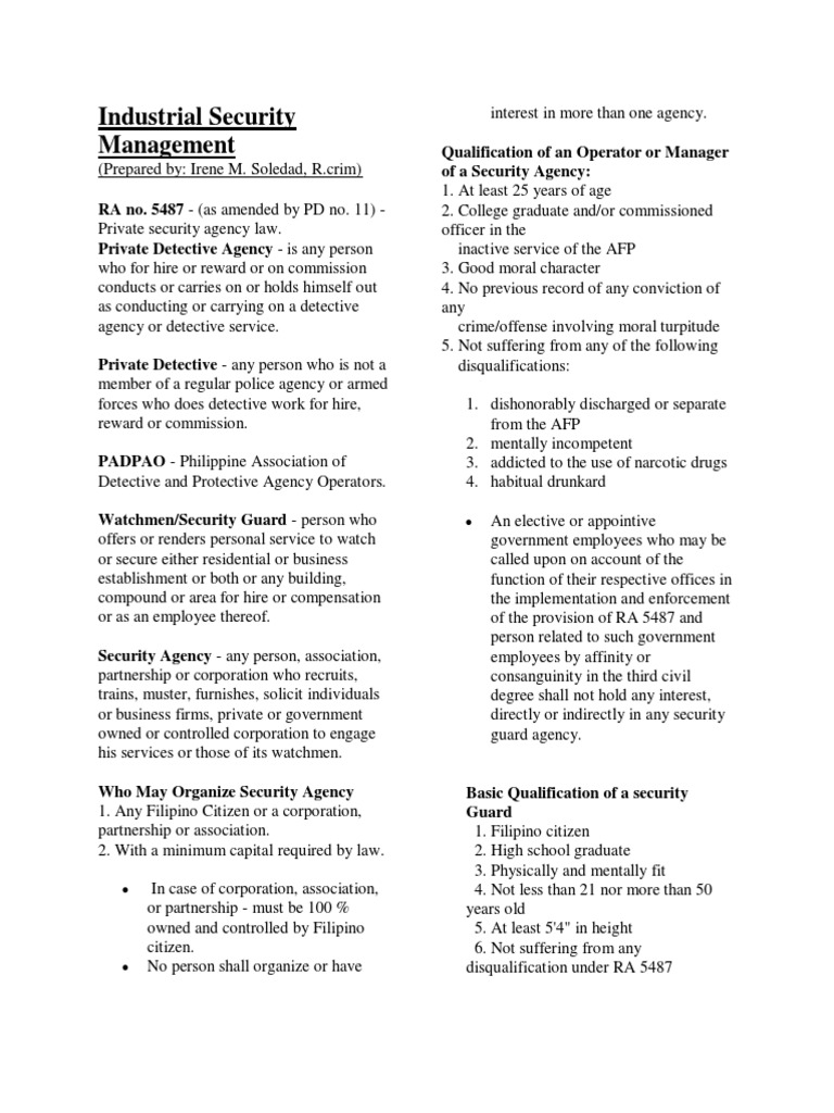 Industrial Security Management | PDF | Physical Security | Security Guard