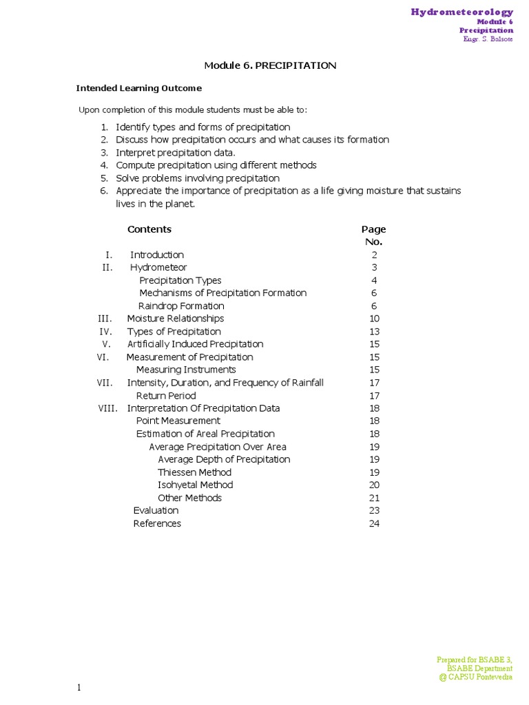 Module 6 Precipitation Nov 2021 | PDF | Rain | Precipitation
