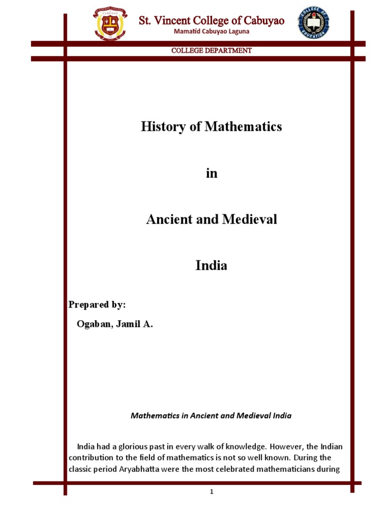 Ancient Indian Mathematics Overview | PDF | Numbers | Trigonometric ...
